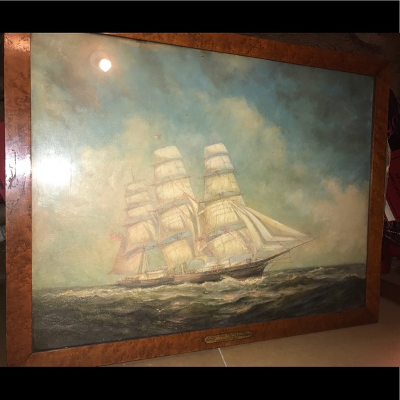 Wall Decor | Clipper Ship Oil Painting | Poshmark